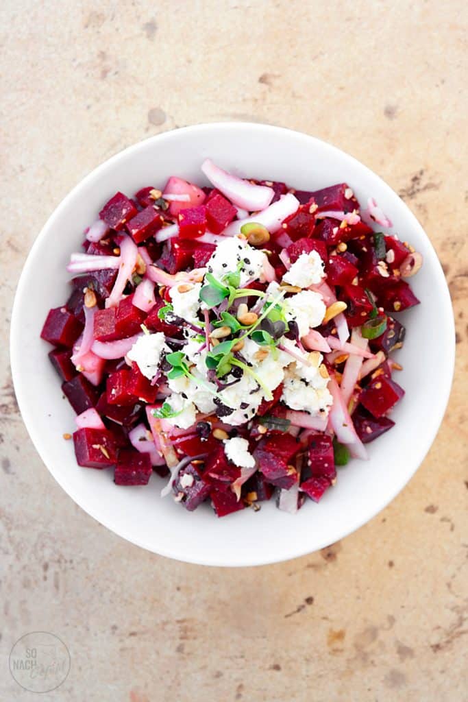 Rote Beete Salat mit Apfel + Chicorée - So nach Gefühl