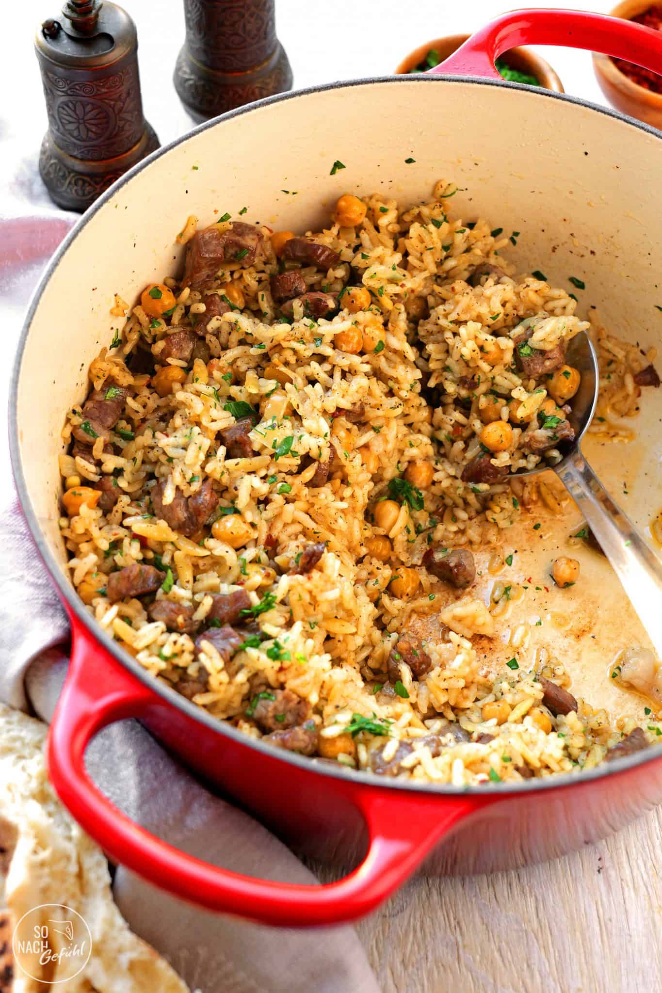 Etli Pilav – türkischer Reis mit Rindfleisch - So nach Gefühl